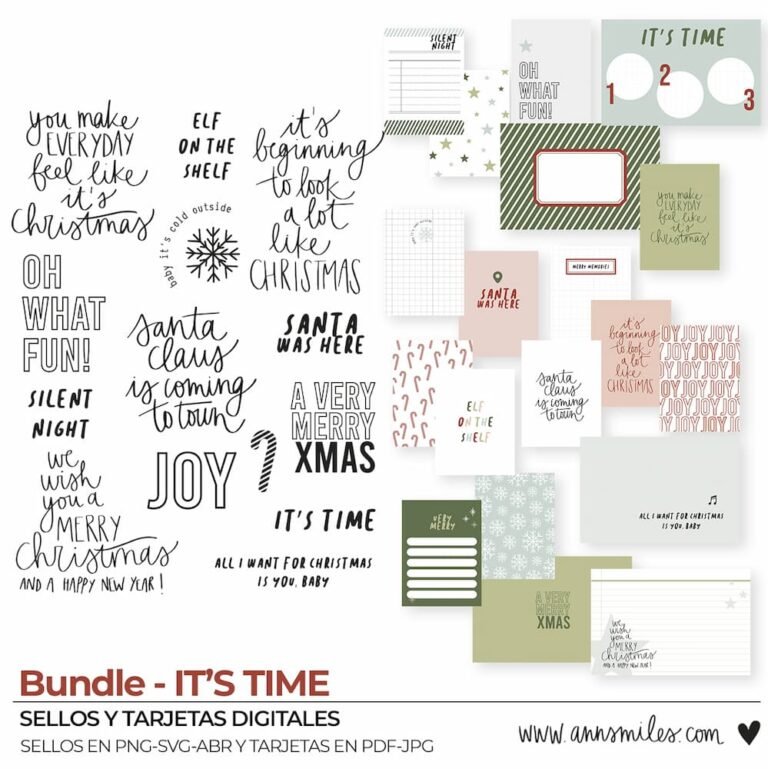 Tarjetas y Sellos Digitales It's Time | Bundle