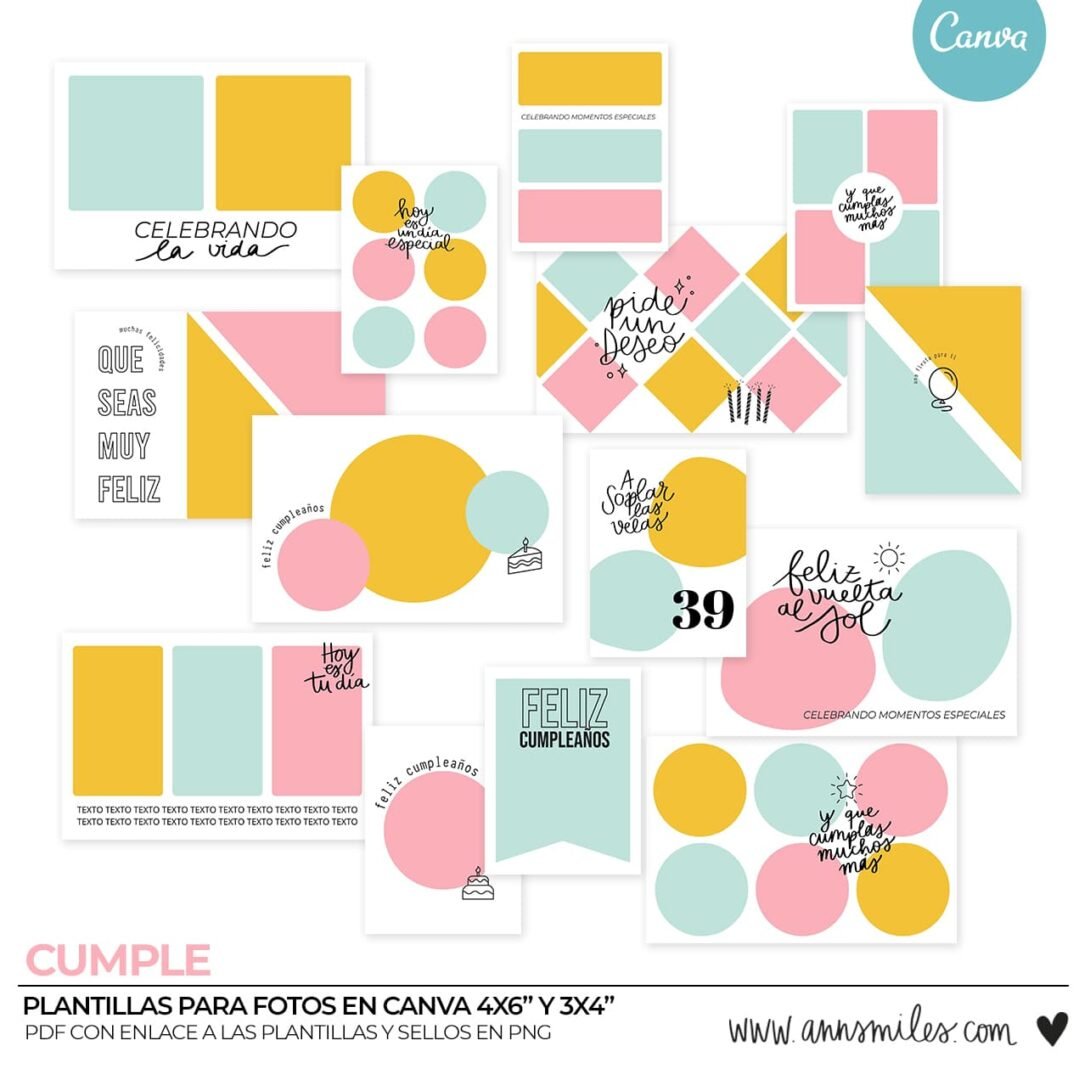 Plantillas A4 en Canva para Fotografía Scrapbooking
